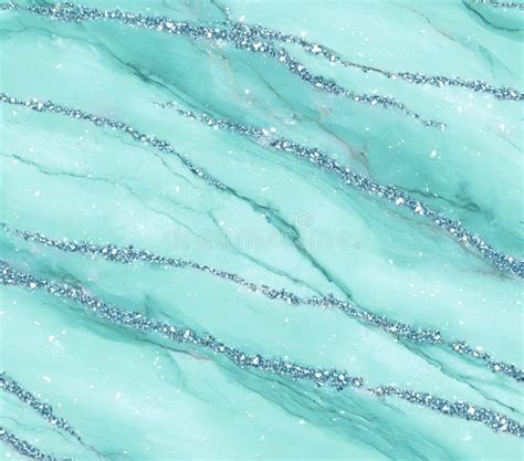Mint Green Marble Texture With Silver Glitter Elegant Background Design