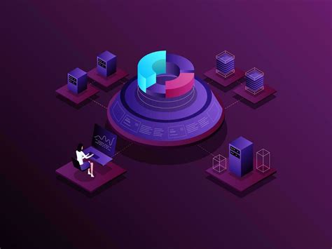 Data Analytics Isometric Illustration Dark Gradient Suitable For Mobile App Website Banner