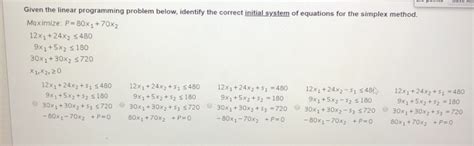 Solved Given The Linear Programming Problem Below Identify Chegg Com