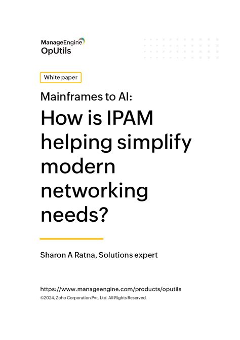 Manageengine Oputils How Is Ipam Simplifying Modern Networking Needs