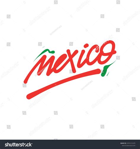 Mexico Handwritten Country Names Lettering Stock Vector Royalty Free
