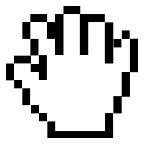 Pixilated Hand Cursor PNG SVG Design For T Shirts