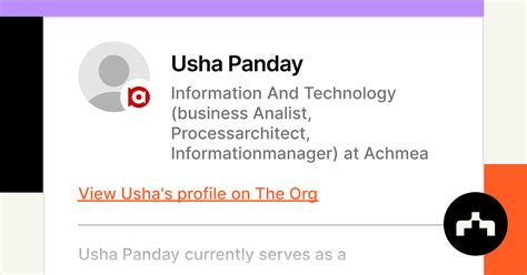 Usha Panday Information And Technology Business Analist