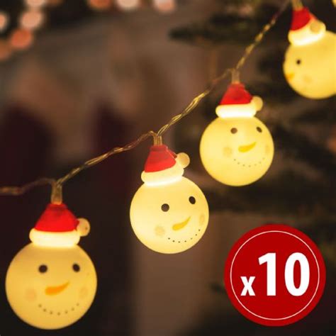 Božične Led Luči Snežak 10 Led Diod 1 1 Metra Topla Bela 3 X Aa Enaa