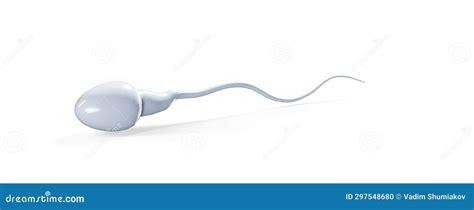 Male Sperm Cells Floating To Ovule In Fallopian Tube 3d Render Stock