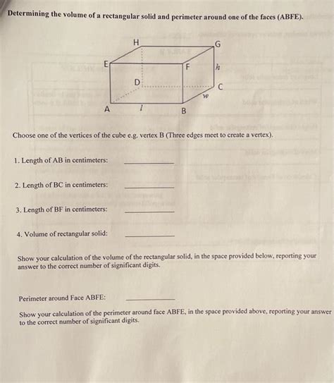 Determining The Volume Of A Rectangular Solid And Chegg