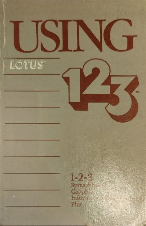 Vintage Programming Book Using Lotus 1 2 3 1980s Hobbies And Toys