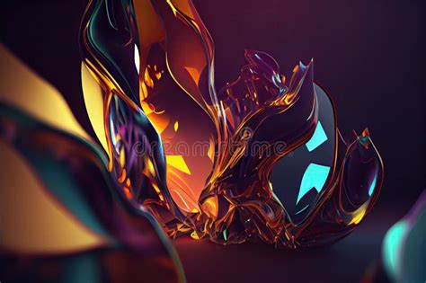 Colorful Abstract Glass Curved Shape In Motion Stock Illustration Illustration Of Background