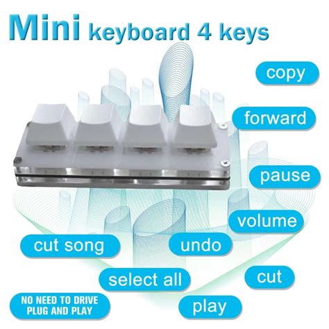 4 KEY USB MINI Mechanical Keyboard Custom Shortcut Programmable Macro NEW U7B4 EUR 11 88