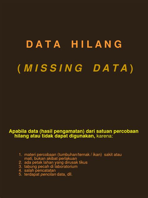 Data Hilang Missing Data Pdf