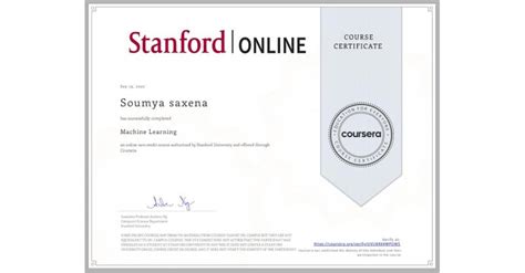 Soumya Saxena On Linkedin Completion Certificate For Machine Learning