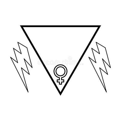Gender Female Symbol In Triangle With Thunderbolts Stock Illustration Illustration Of Activist