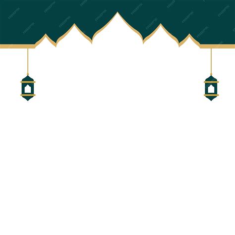 Premium Vector Green And Gold Islamic Header