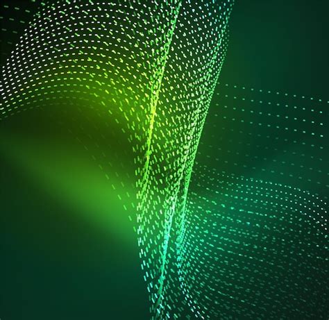 Premium Vector Vector Wave Particles Background 3d Illuminated Digital Wave Of Glowing