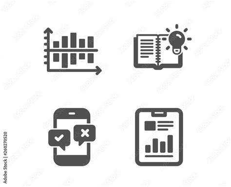Set Of Product Knowledge Diagram Chart And Phone Survey Icons Report