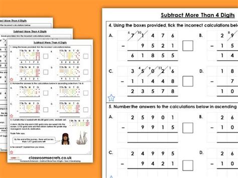 Year 5 Subtract More Than 4 Digits Autumn Block 2 Maths Homework