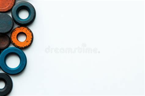 Colorful Circular Objects Arranged Artistically Showcasing Vibrant Hues And Unique Textures In