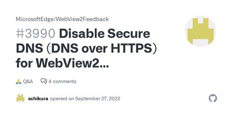 Disable Secure Dns Dns Over For Webview2 Embedded Browser · Microsoftedge