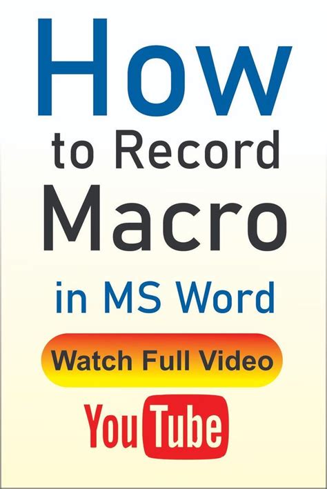 How To Record Macro In MS Word