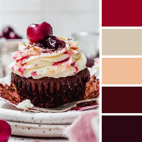 Frosted Chocolate Cherry Cupcake Color Palette