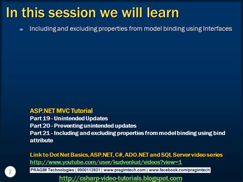 Sql Server Net And C Video Tutorial Part 22 Including And Excluding Properties From Model