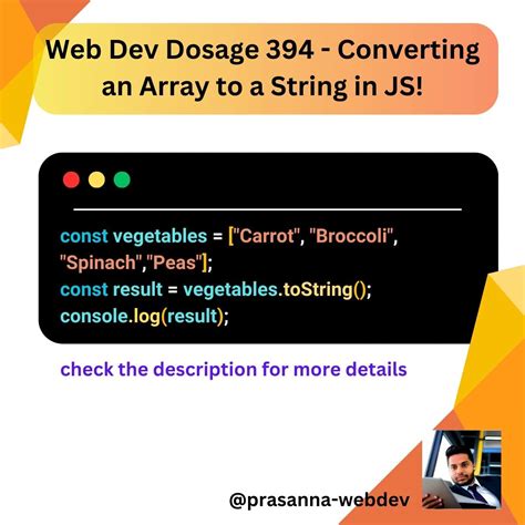 javascript converting an array to a string prasanna d posted on the topic linkedin