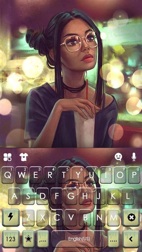 Pretty Glasses Girl Keyboard Background For Android Download