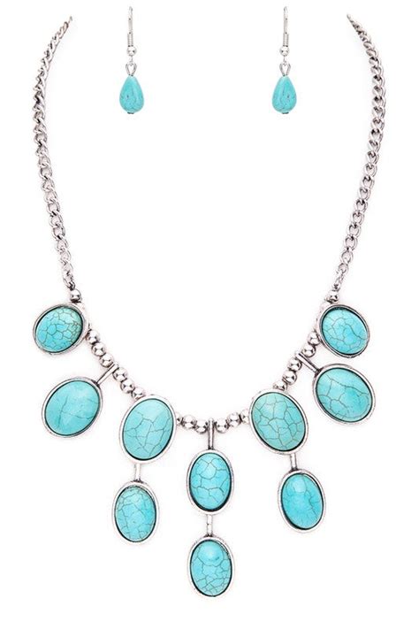 Turquoise Statement Necklace Set Confidence And Faith