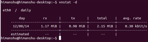 Use VnStat To Monitor Network Traffic From Command Line
