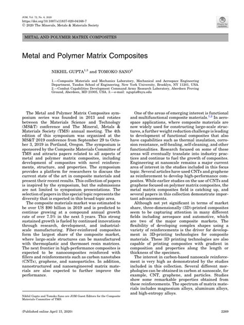metal and polymer matrix composites pdf