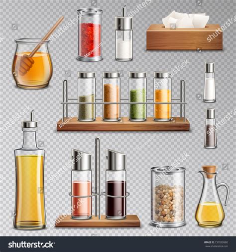 Seasoning Spices Herbs Kitchen Racks Cooking Stock Vector Royalty Free