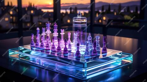 Premium Ai Image Futuristic Chess Game