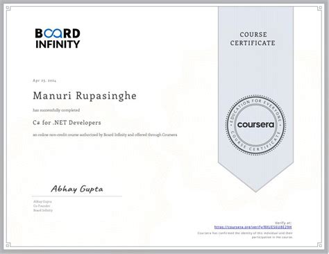 Nimaya Rupasinghe On Linkedin Csharp Dotnet Boardinfinity Coursera Continuouslearning