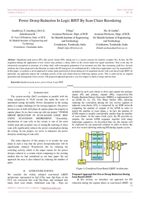 Pdf Power Droop Reduction In Logic Bist By Scan Chain Reordering