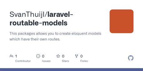 Github Svanthuijllaravel Routable Models This Packages Allows You To Create Eloquent Models