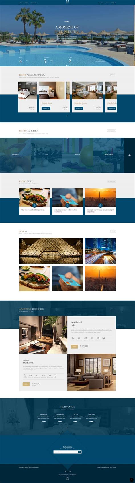 酒店预订网页代码，度假酒店网站设计模板 17素材网