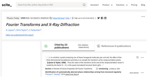 Fourier Transforms And X Ray Diffraction Scite Report