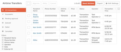 Viewing Managing Airtime Transfers User Guide