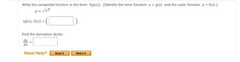 Solved Write The Composite Function In The Form F G X