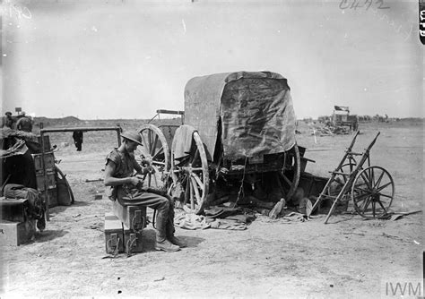 Australian Army Signalman Mending His Wireless Set Near Becourt Wood September 1916 R