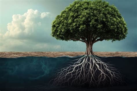 Tree Roots Resembling A Neural Network Representing Organic Intelligence And Natures