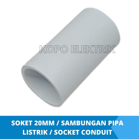 Jual Soket 20mm Sambungan Pipa Listrik Socket Conduit Shopee Indonesia