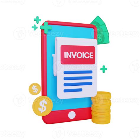 3d Online Invoice Illustration 10872679 Png