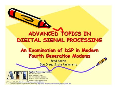 Advanced Topics In Digital Signal Processing Pdf Digital Audio Computer Software And