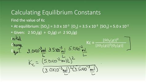 Chem 30 Simple Equilibrium Calculations Ice Tables Youtube