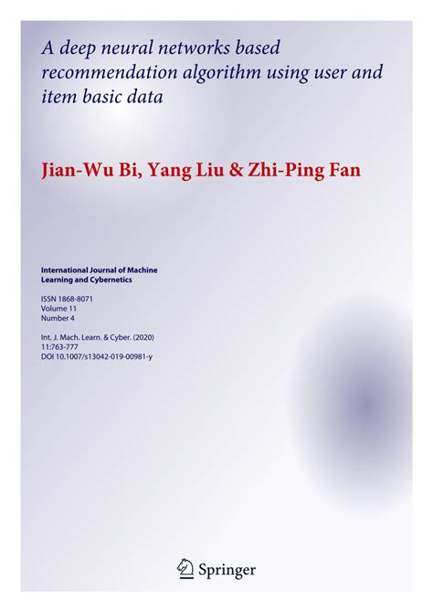 Pdf A Deep Neural Networks Based Recommendation Algorithm Using User