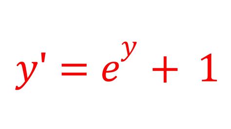 A Differential Equation With Eulers Number Youtube