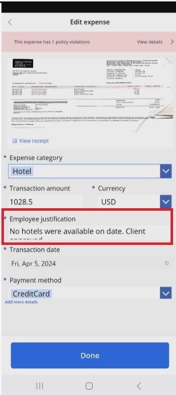 Configuring Policy Violations In The D365 Expense Mobile App Onactuate