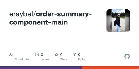 GitHub Eraybel Order Summary Component Main
