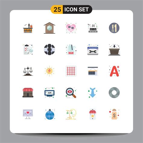 Stock Vector Icon Pack Of 25 Line Signs And Symbols For Conveyor Belt Romantic Logistic Music